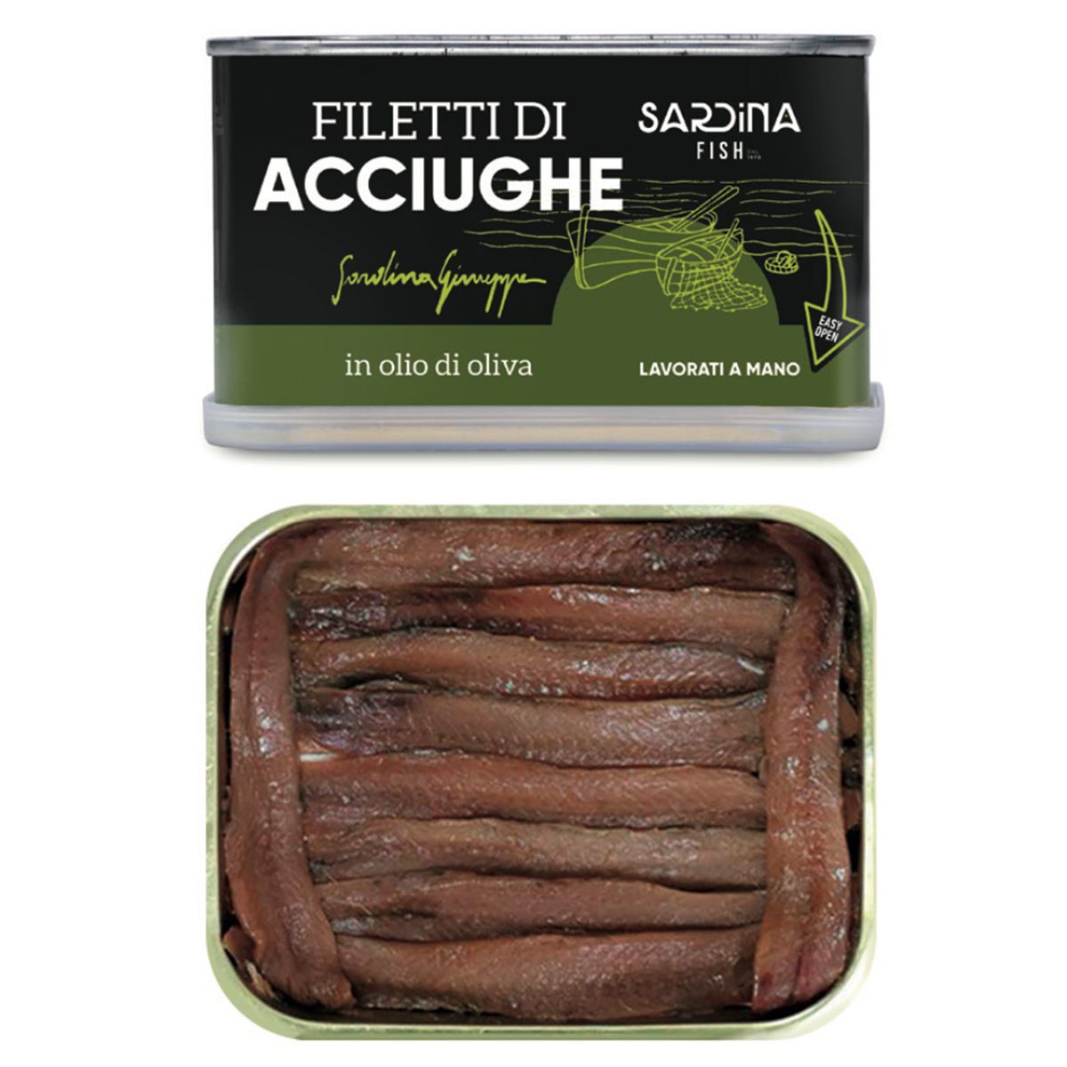 720g Latta - Filetti di Acciughe in Olio di Oliva – Sardina Fish